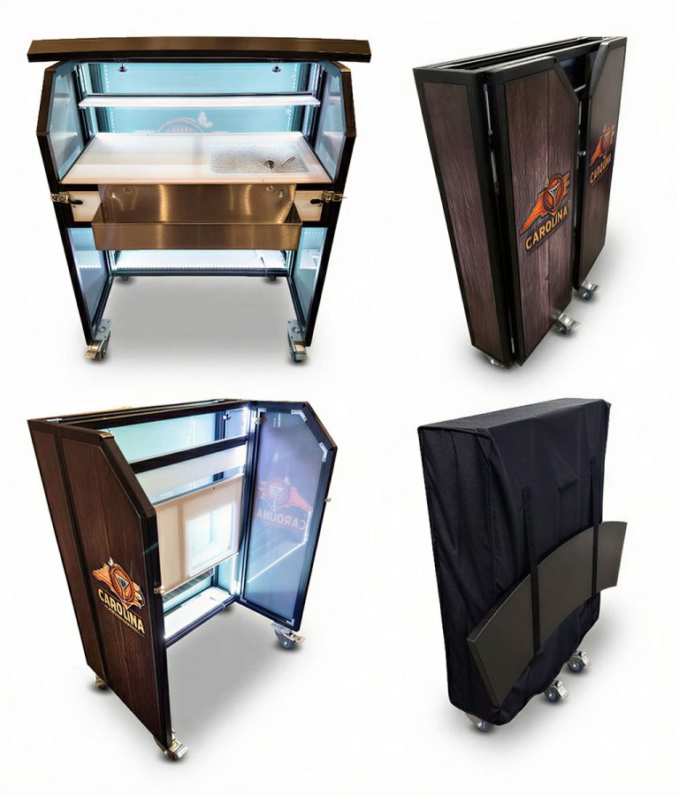 Mini Bar Portátil Móvil | LED Iluminado y Plegable | Made in USA