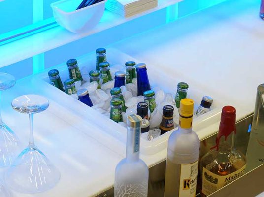 LED Lighted Portable Bar on Wheels for Events & Mobile Bartending - 5'