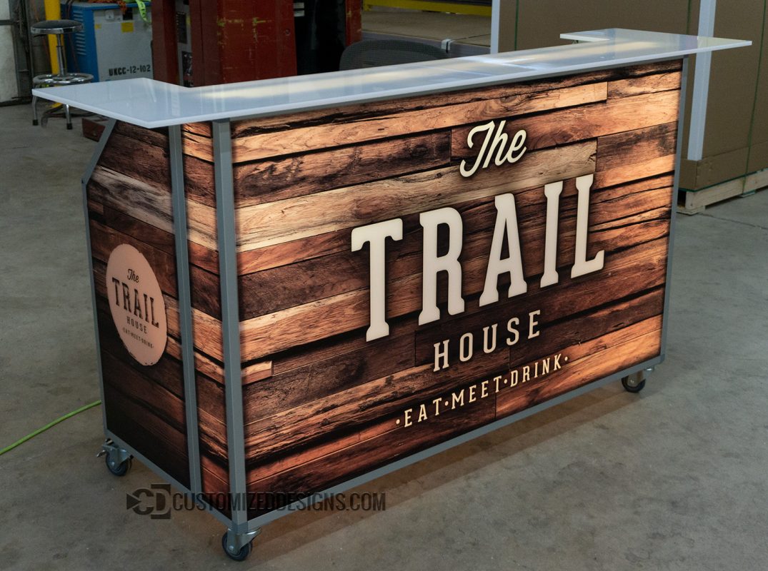 How your portable bar branding will look with LED lighting Portablebar.com