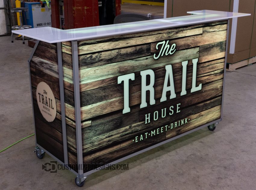 How your portable bar branding will look with LED lighting Portablebar.com