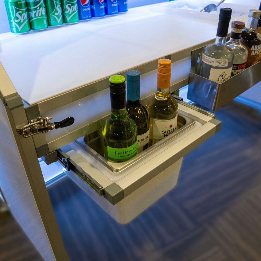 Portable Bar Slide Out Storage Shelves - Portable Bars