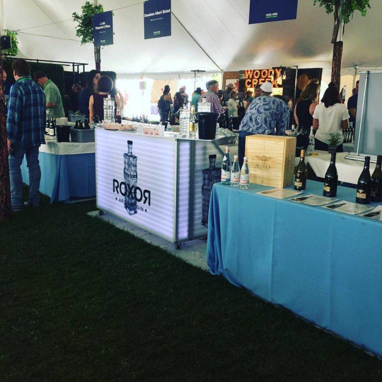 LED Lighted Portable Bar on Wheels for Events & Mobile Bartending - 5'