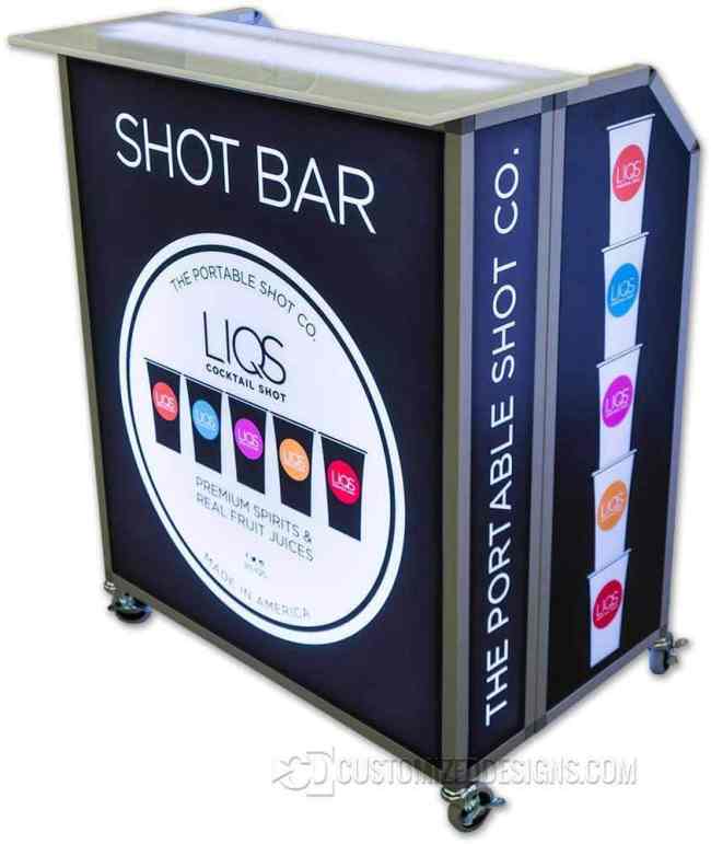 Portable Mini Bar on Wheels - Great for Mobile Bartenders - Light & Mobile