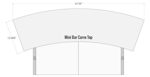 Curve Bar Top for Mini Portable Bar - Portable Bars