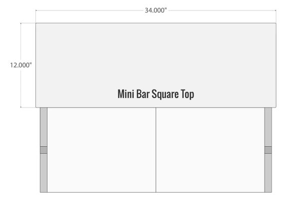 Square Bar Top for Mini Portable Bar - Portable Bars