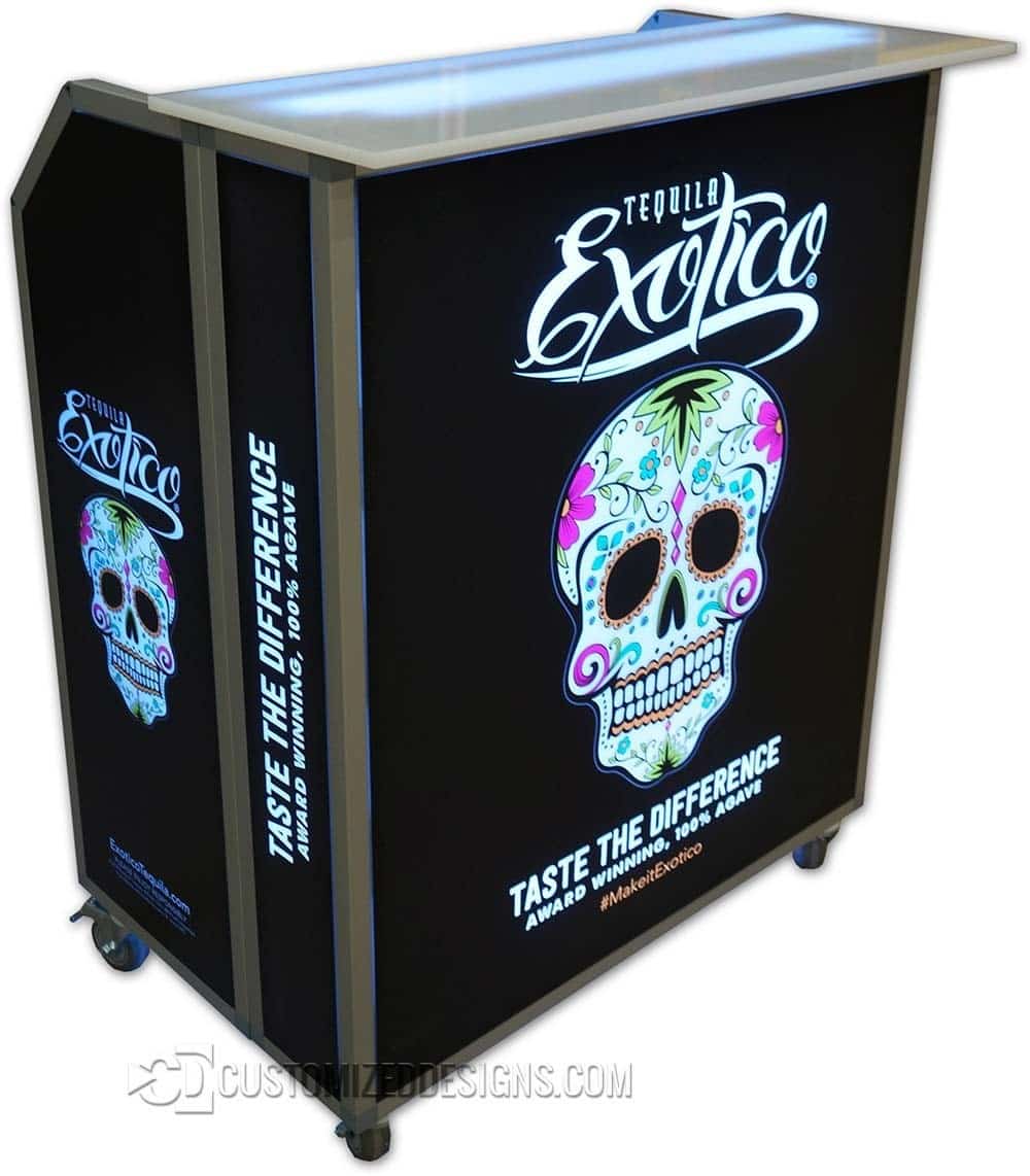 Portable Mini Bar on Wheels - Great for Mobile Bartenders - Light & Mobile