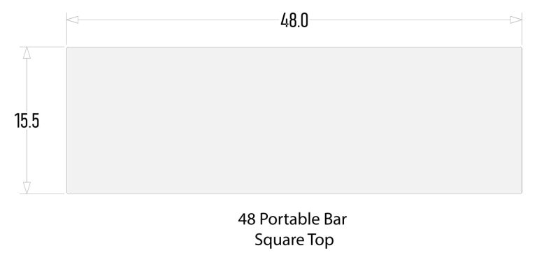 Square Bar Top for 48" Portable Bar - Portable Bars
